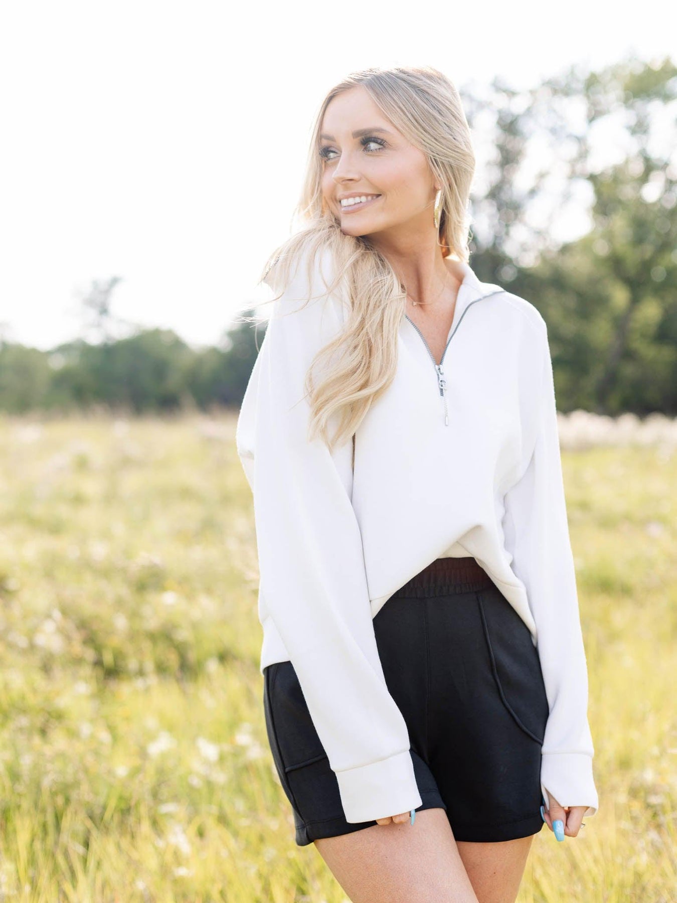 SPANX Air Essentials Half Zip - Half Zip Pullover – Leela and Lavender